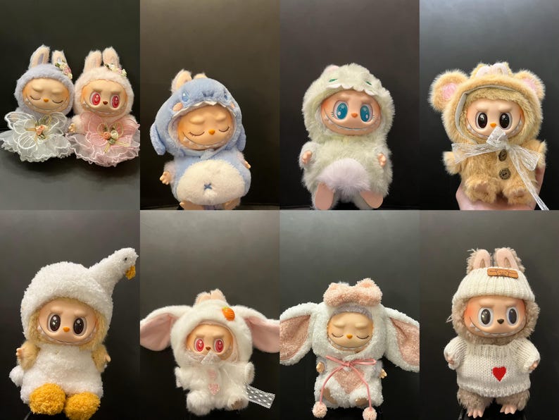 Labubu Clothes/ Labubu Outfits - Dinosaur/ Shark/ Duck/ Dress/ Teddy ...