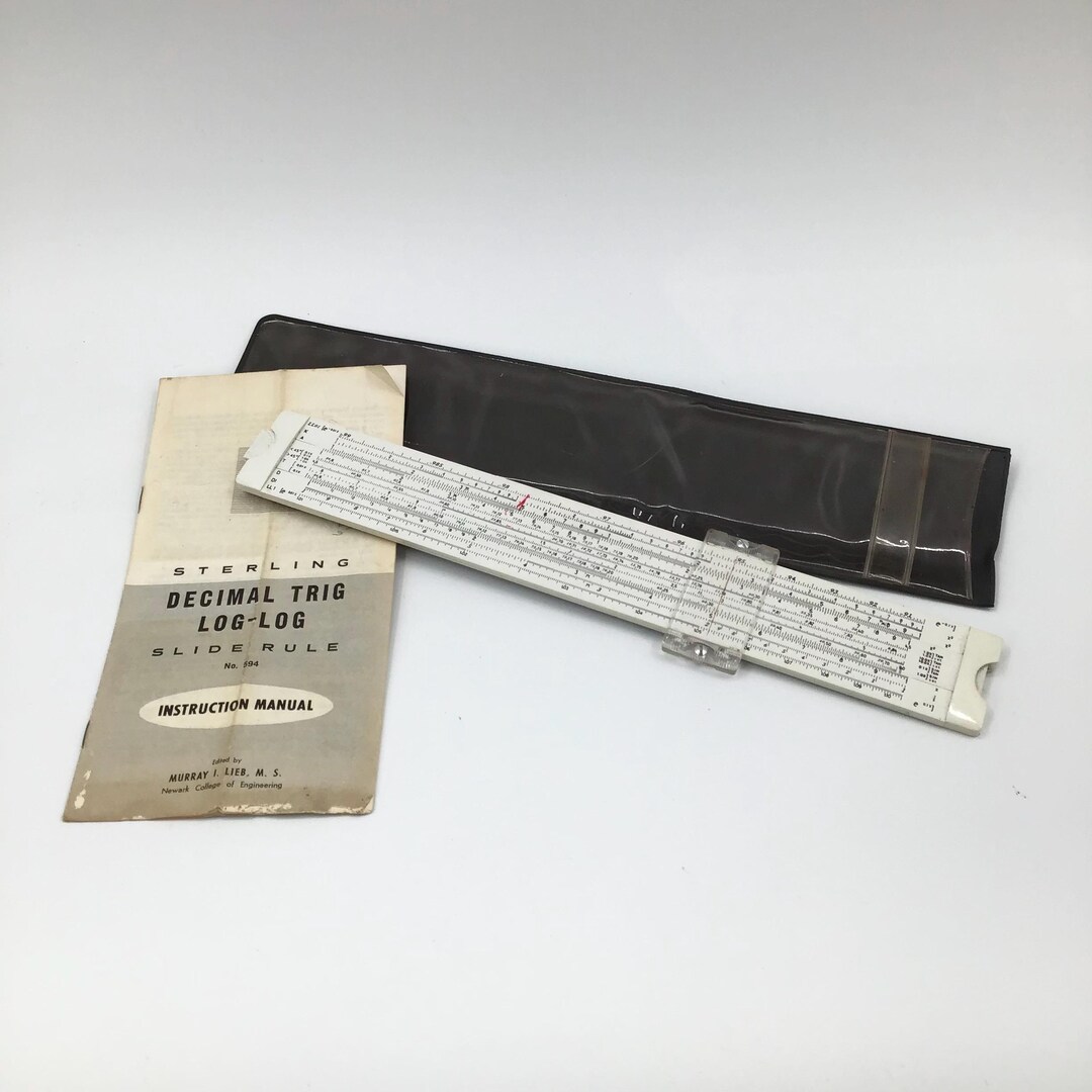 Vintage 1965 Sterling Decimal Trig Log-log Slide Rule Ruler Case ...