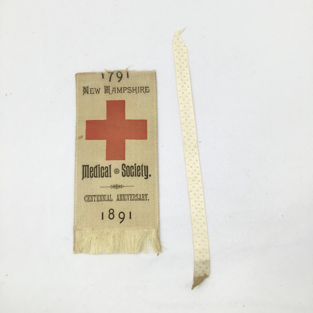 Antique 1800s New Hampshire Medical Society Ribbon Bookmark Centennial ...