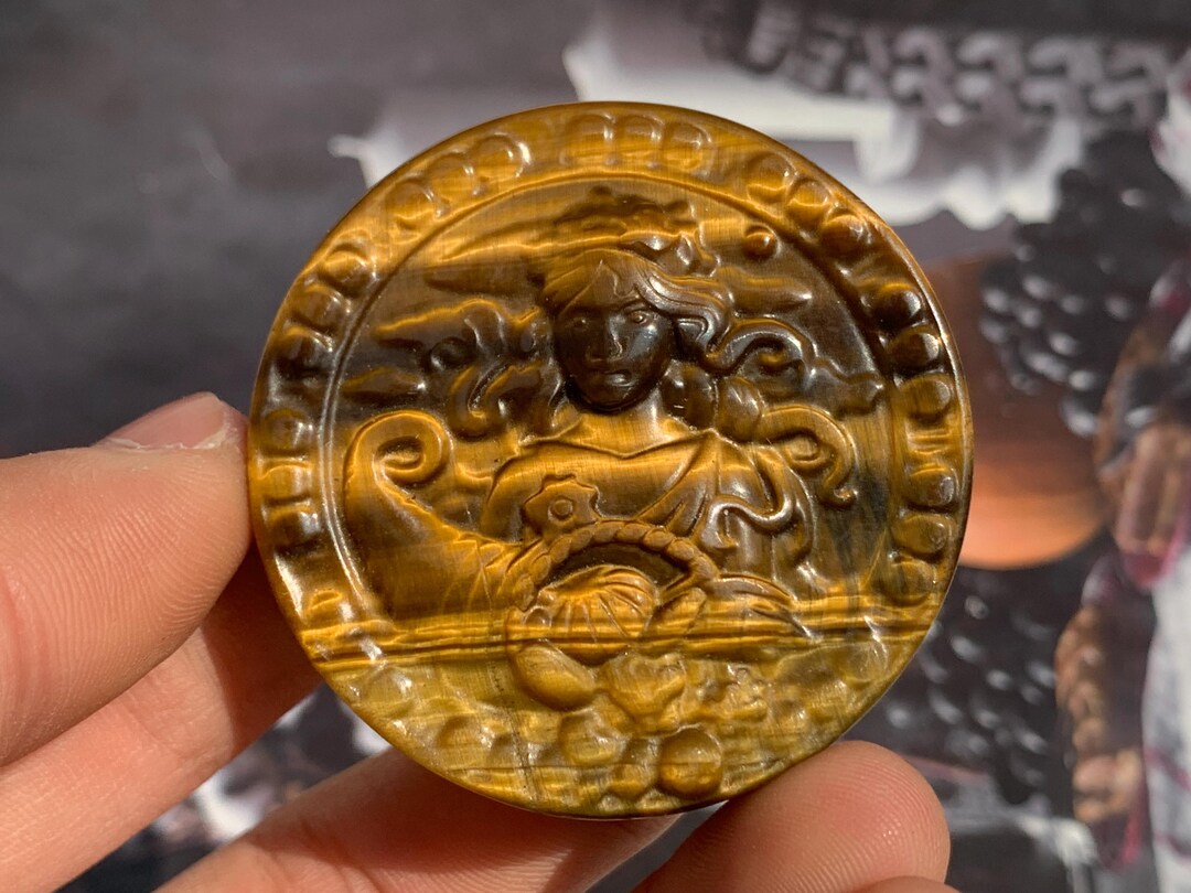 1.8“+ Natural Tiger Eye Stone Quartz,crystal Virgo,twelve Zodiac Signs ...