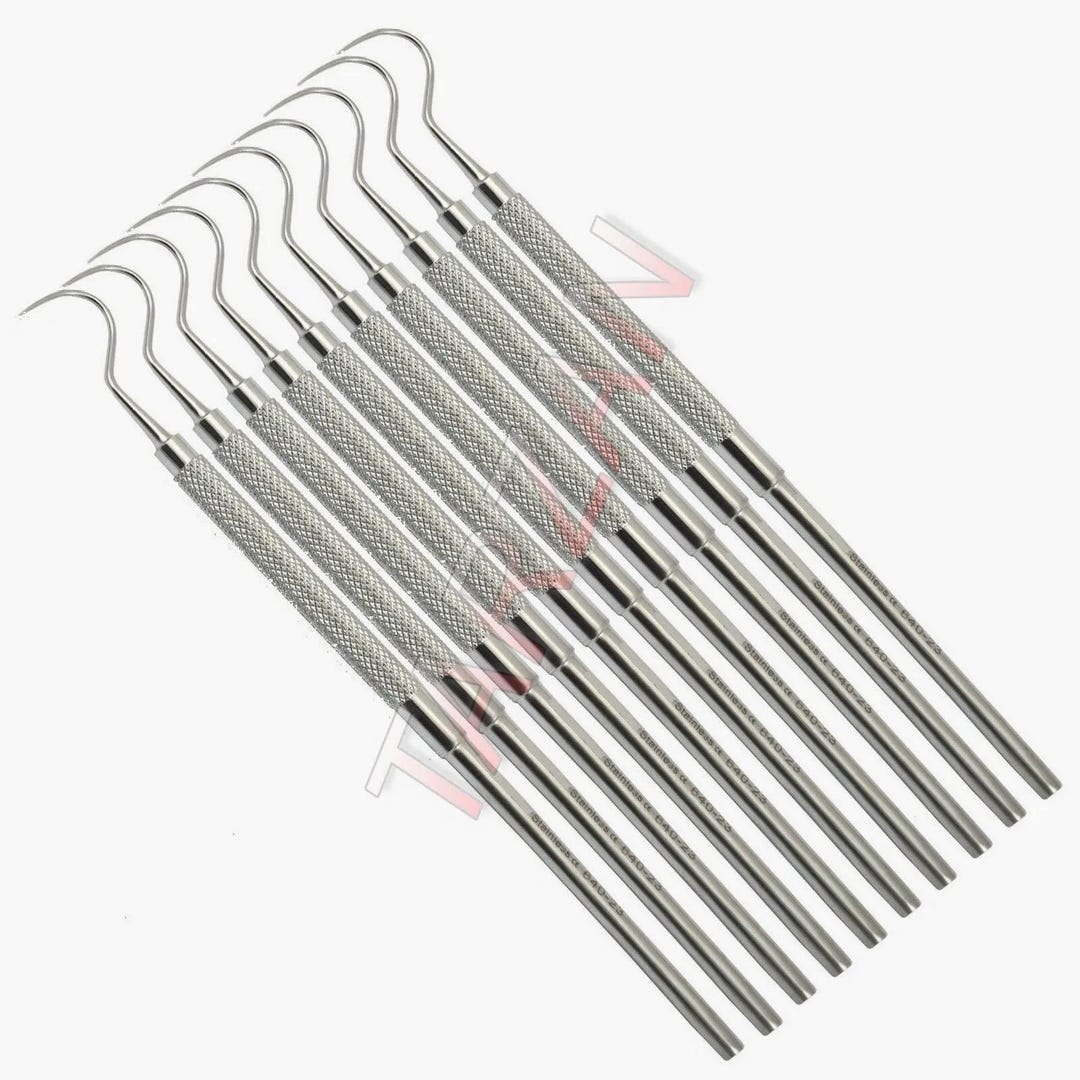 12 Pcs Single Ended Dental Probe Explorer #23 Shepherds Hook Probe ...
