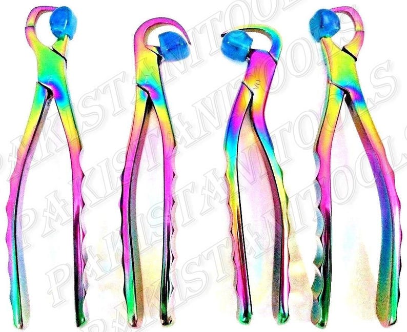4x Set Rainbow Dental Extraction Forceps Standard Series With 20 FREE ...