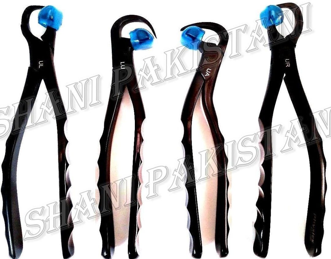 Black Dental Extraction Forceps Standard Series Set of 4 Pcs With 20 ...