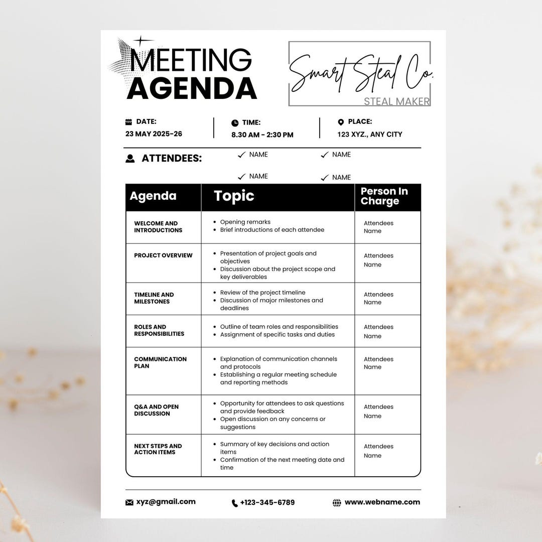 Meeting Agenda Template | Meeting Agenda Notes | Meeting Minutes | HR ...