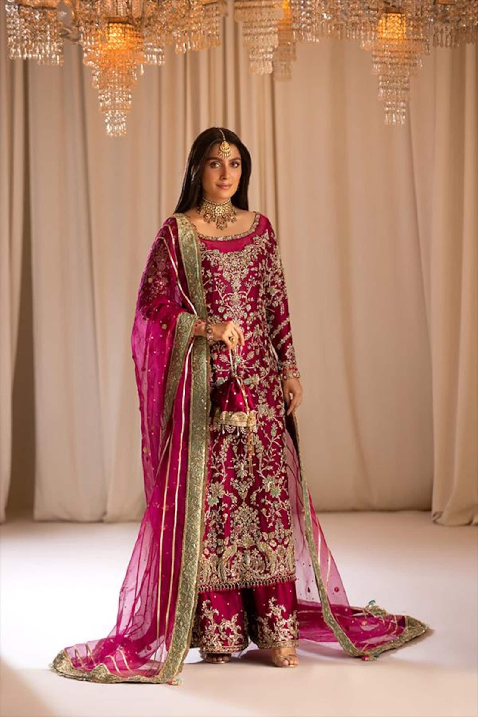 Red Lengha Sheesha Silk Lehenga Choli – Hand-embroidered Shirt ...