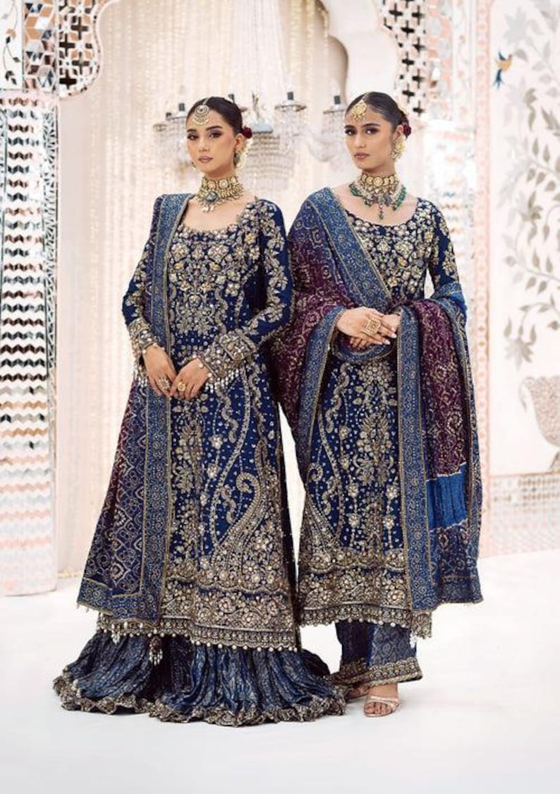 Navy Blue Lehenga Choli | Embroidered Wedding Formal Dress for Women ...