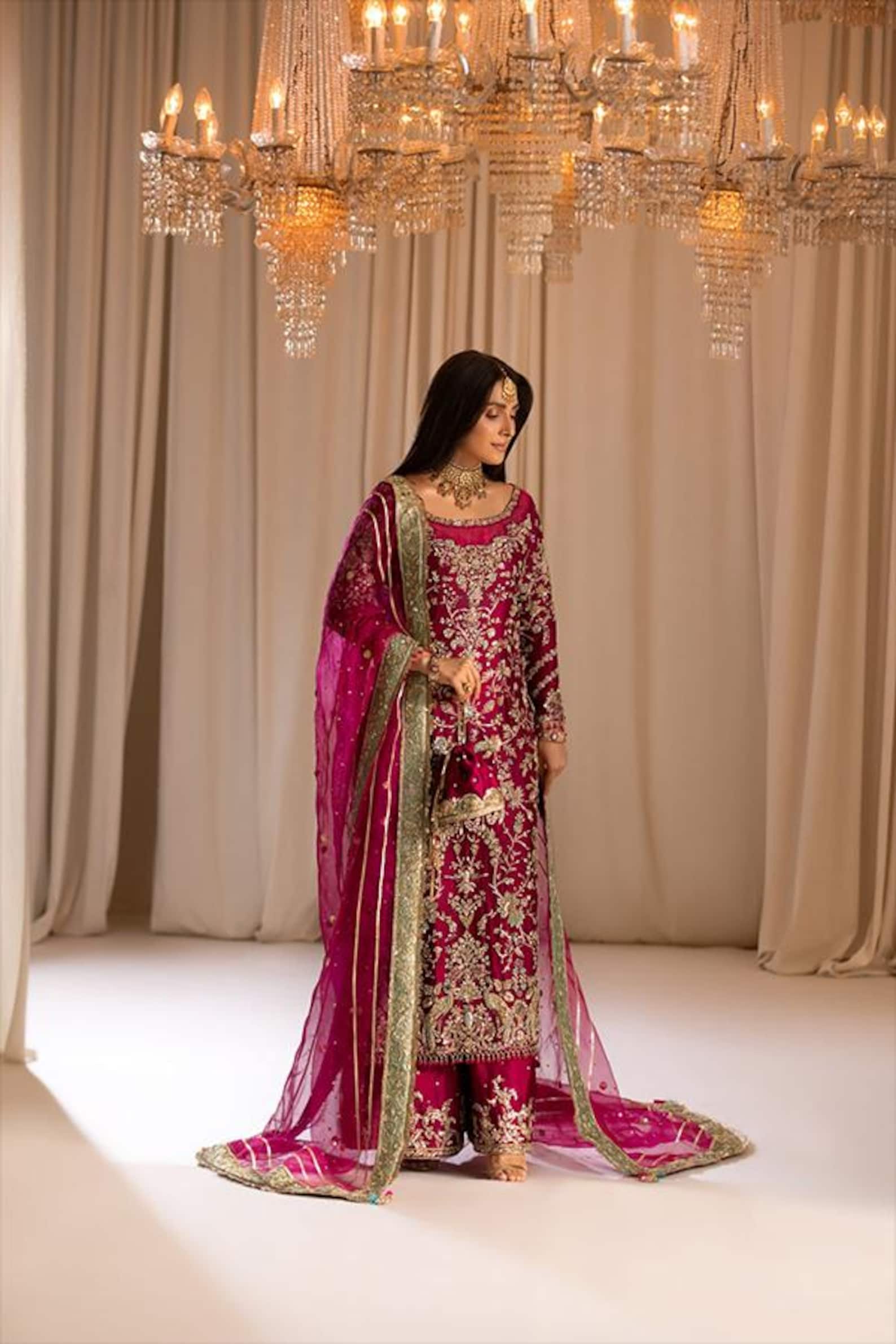 Red Lengha Sheesha Silk Lehenga Choli – Hand-embroidered Shirt ...