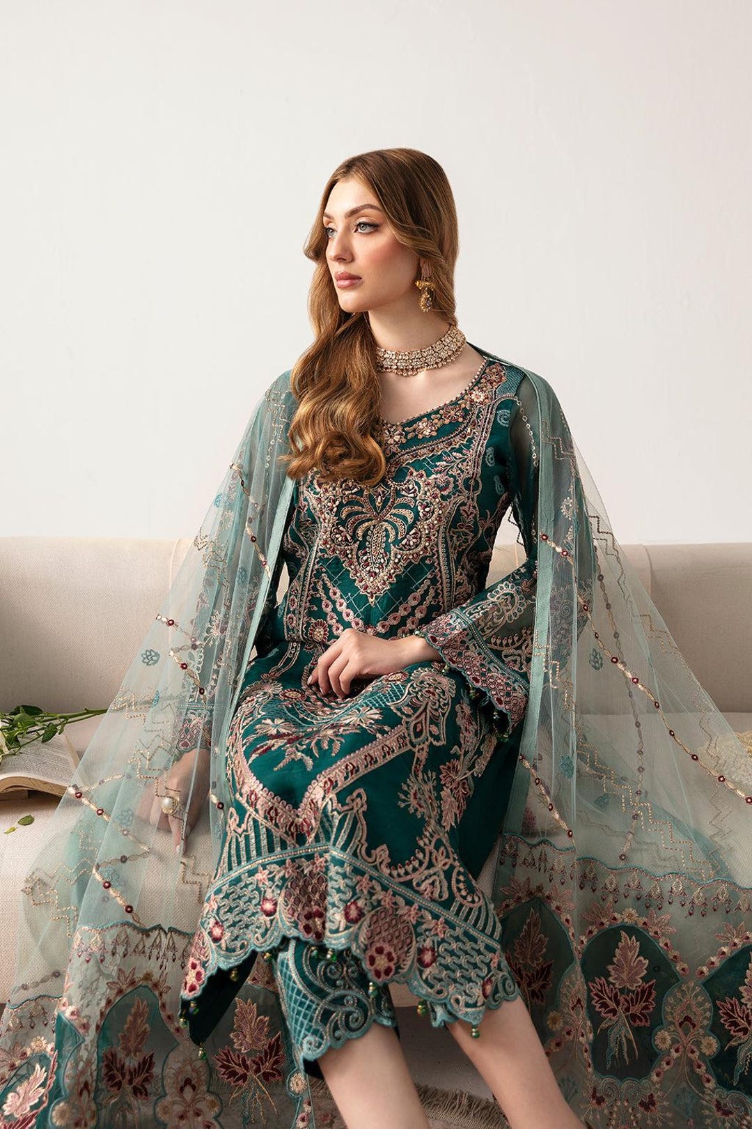 Shalwar Kameez Sewing Pattern Formal Dress, Embroidered for Women ...