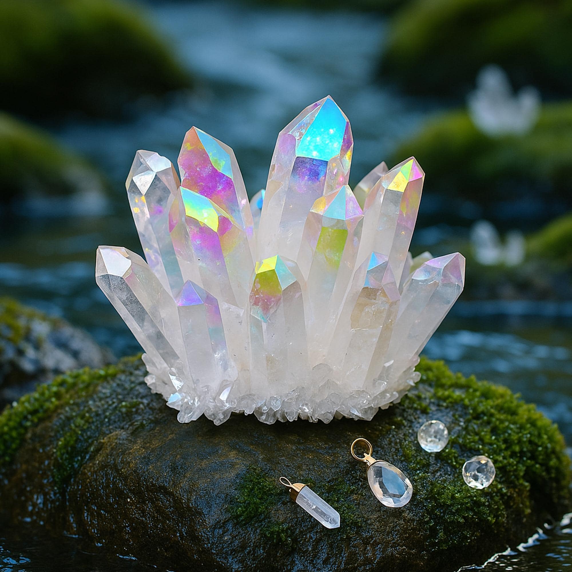 Natural Green Phantom Crystal, Ghost Quartz Crystal Cluster Healing ...