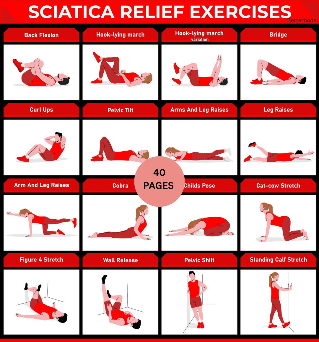 16 Exercises for Back Pain Sciatica Pain Nerve Pilates Balance ...