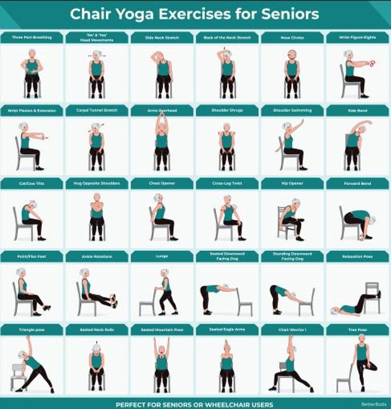 10 Minutes to De-stress Chair Yoga Exercise Guide for Senior Wheelchair ...