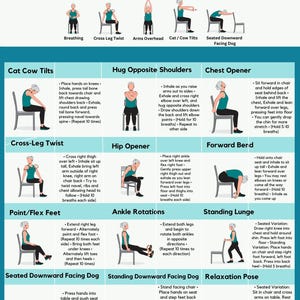 15 Chair Yoga Exercises Stretches for Nurse Healthcare Hospital Worker ...