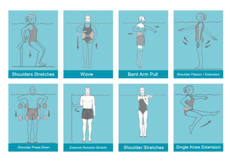 24 Water Aerobics Poses Flash Cards Exercise for Seniors Printable ...