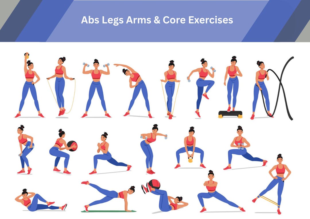 Bodyweight Abs Legs Arms Core Home Workout Exercises for Office Workers ...