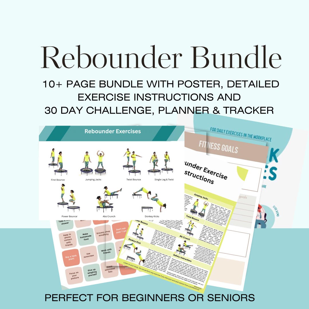 12 Mini Trampoline Rebounder Band HIIT Exercises Bounce Beginner Jump ...