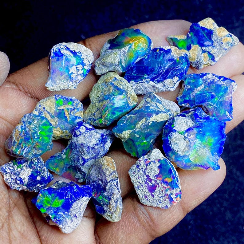 Opal, 10 Pcs Opal Rough Lot, Ethiopian Raw Opals, Natural Fire Opal ...
