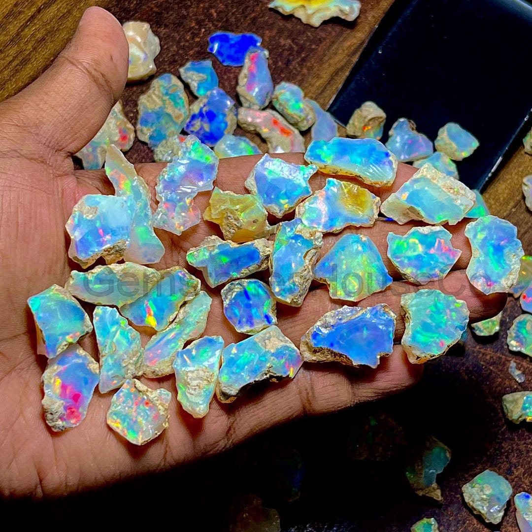Opal, 10 Pcs Opal Rough Lot, Ethiopian Raw Opals, Natural Fire Opal ...