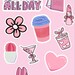 100 Pcs Pink Sticker Sheet - Etsy