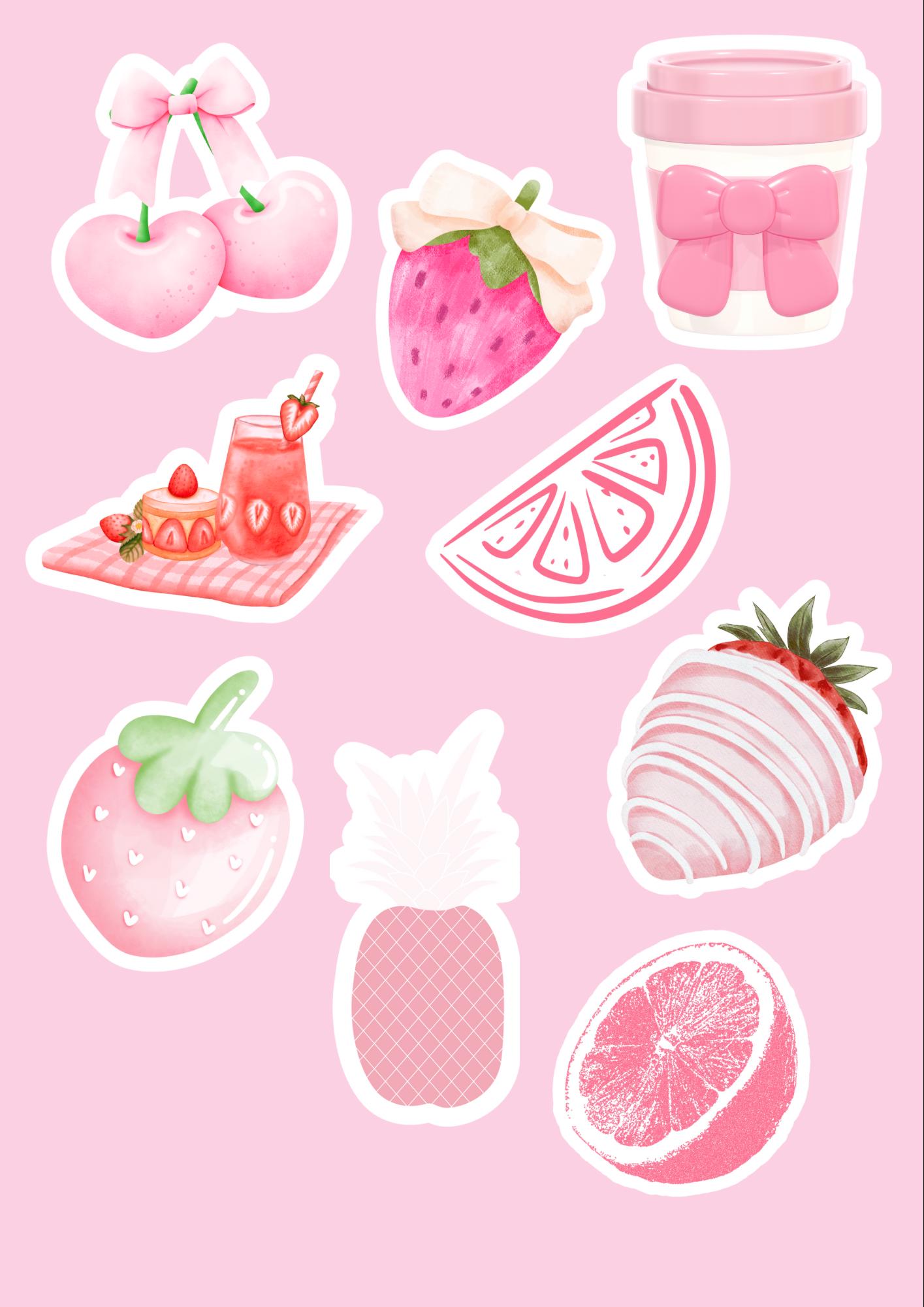 100 Pcs Pink Sticker Sheet - Etsy