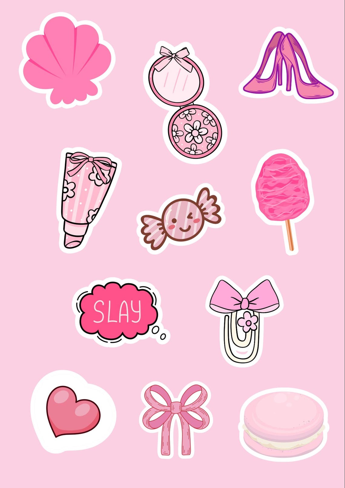 100 Pcs Pink Sticker Sheet - Etsy