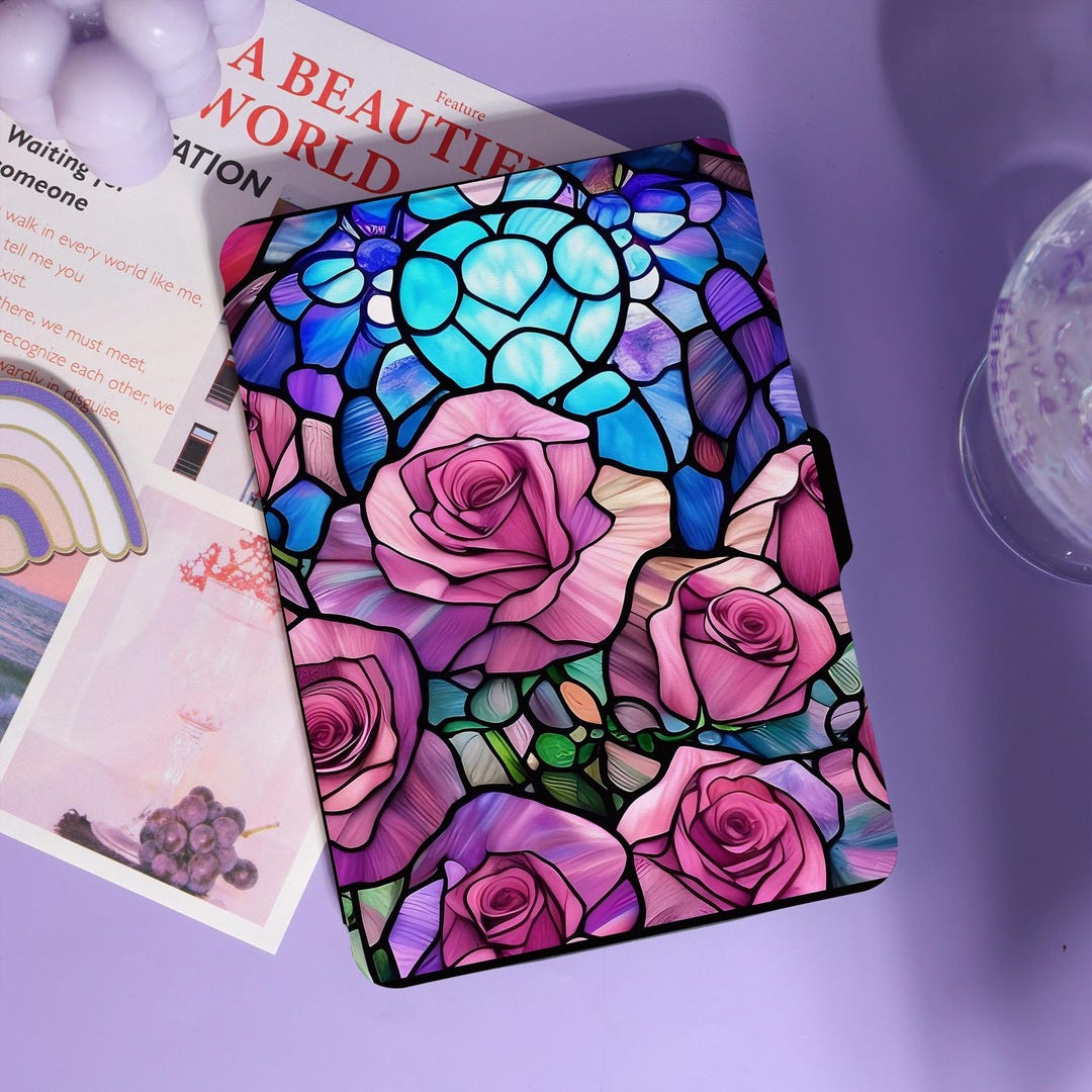Stained Glass–style Rose Window Kindle Case, All New Kindle Paperwhite ...