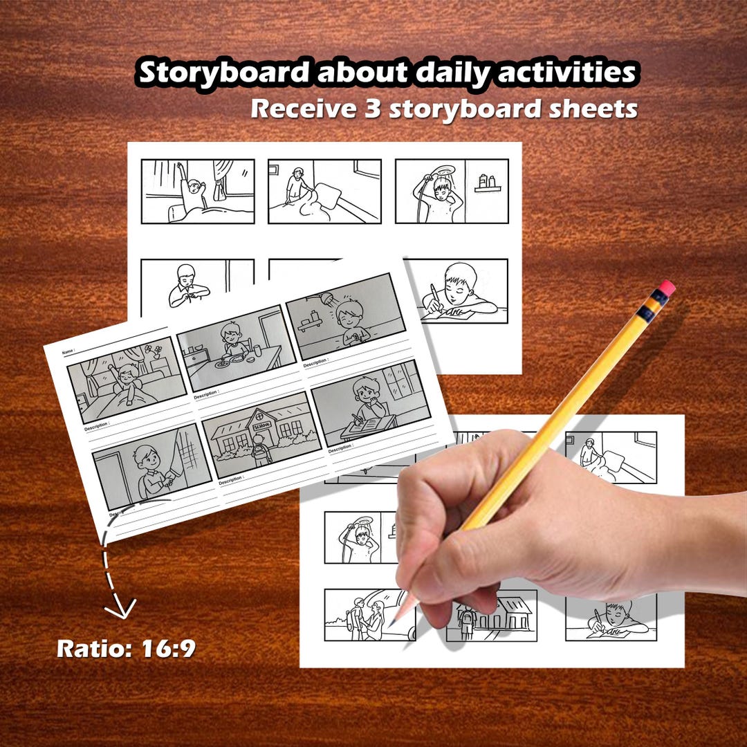Storyboard About Daily Activities | Drawn Manually - Etsy