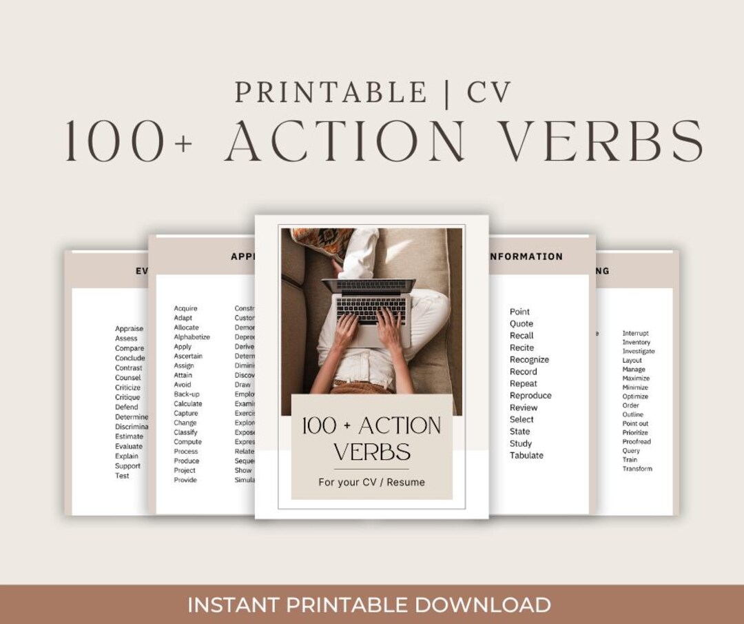 100+ Powerful Action Words for CV & Resume | University Student ...