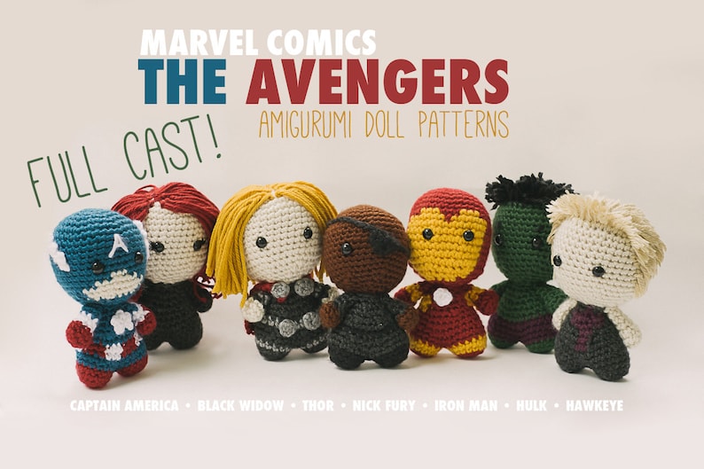 Avengers Amigurumi Crochet Pattern, Marvel Comics Dolls (PDF Download ...