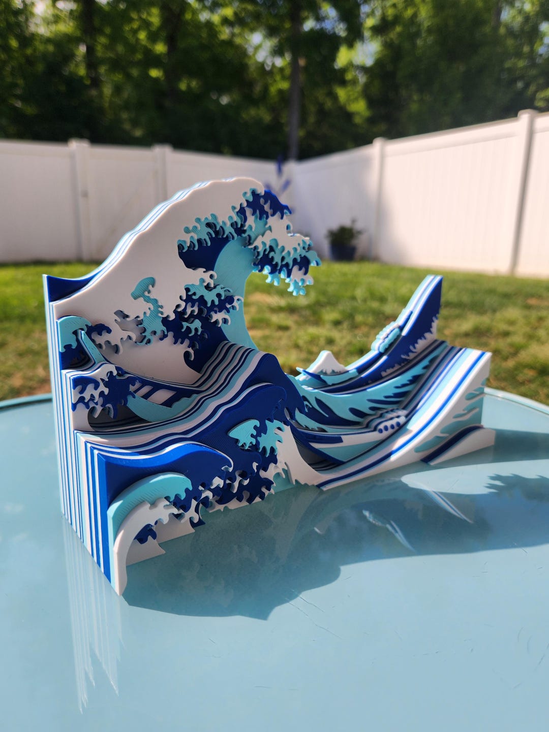 The Great Wave off Kanagawa 3D Printed Art Figure Desk Statue - Etsy