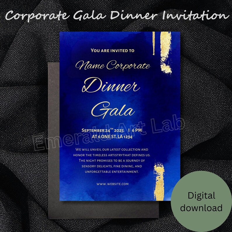 Editable Corporate Gala Dinner Invitation Template Formal Dinner Party ...