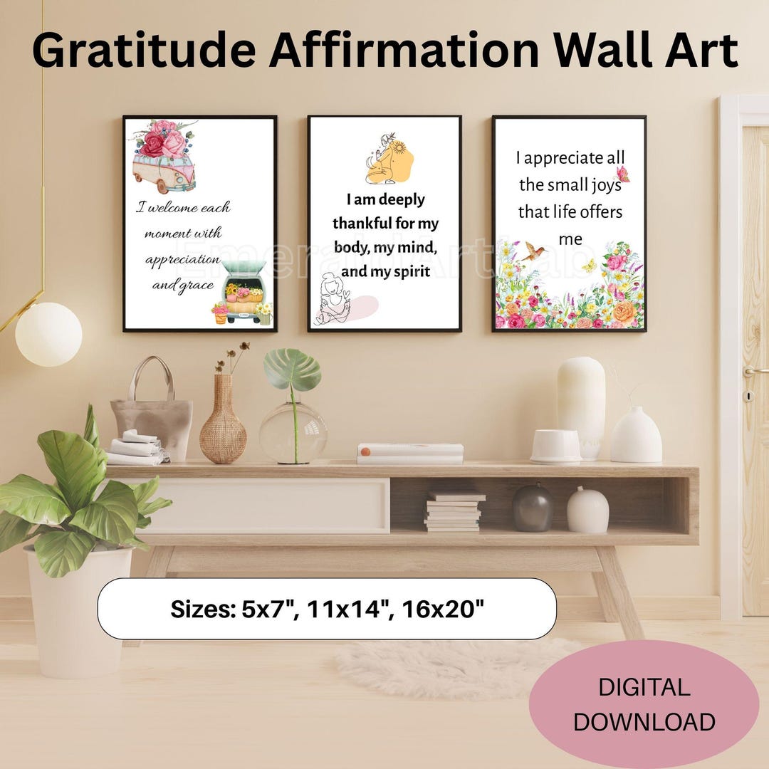 Gratitude Affirmation Wall Art,positive Affirmation Wall Art,daily ...