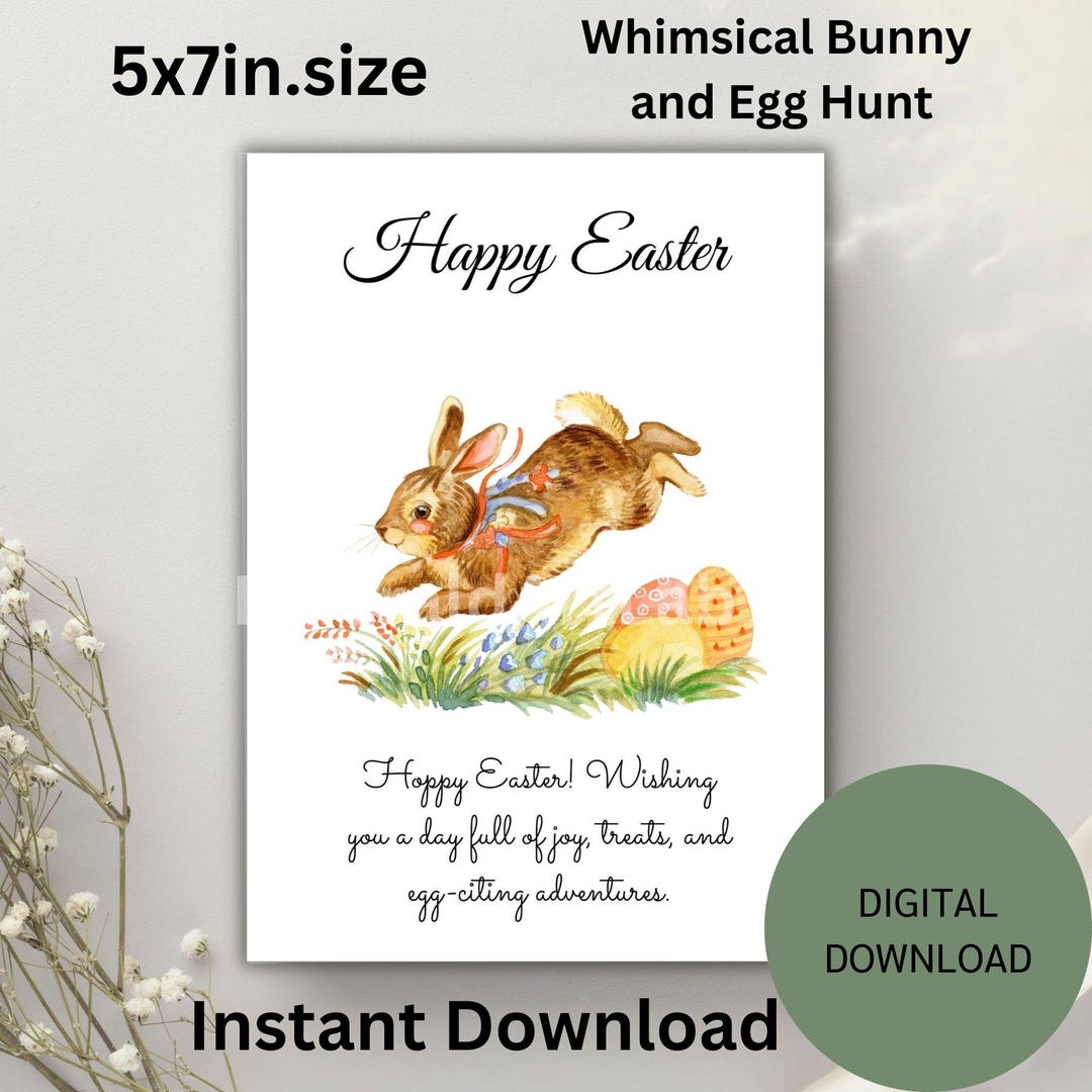 Editable Easter Card Template, Modern Easter Card, Printable Easter ...