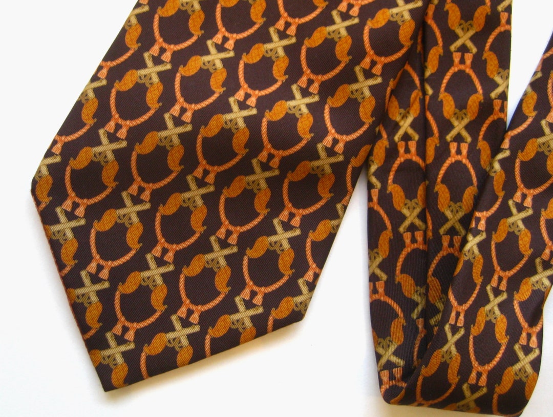 Vintage Gucci Pistol Tassel Print Italian Silk Men's Neck Tie Necktie ...