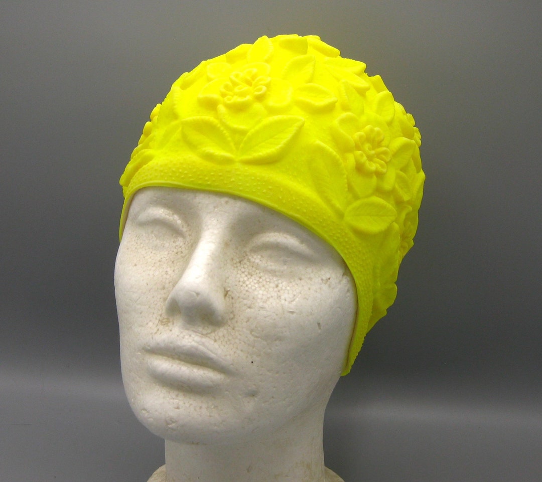 Vintage Jantzen Yellow Rubber Roses Bathing Beauty Swim Cap Hat - Etsy