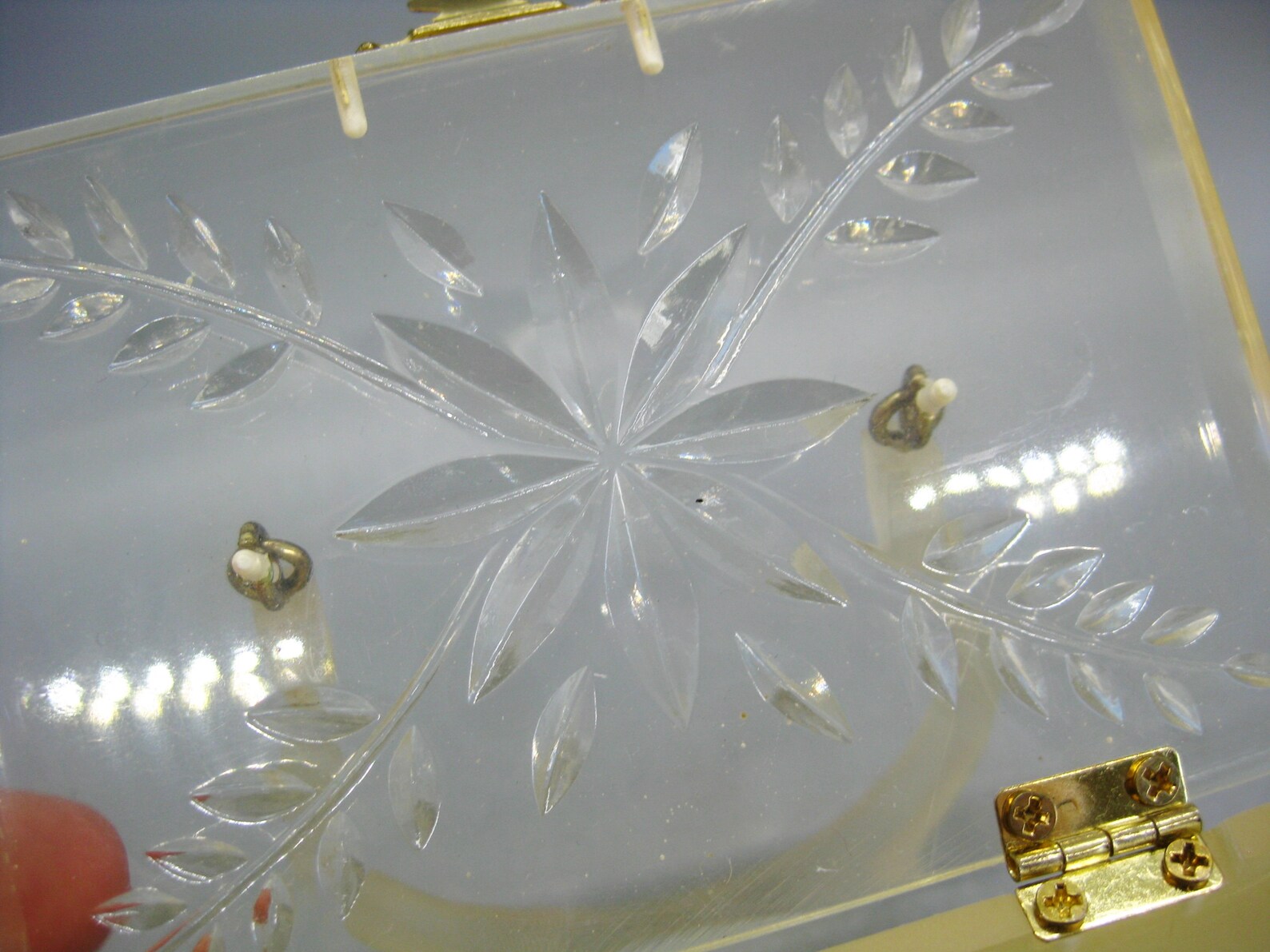 Vintage 40s Art Deco Carved Lucite CHILD SIZE Box Purse - Etsy