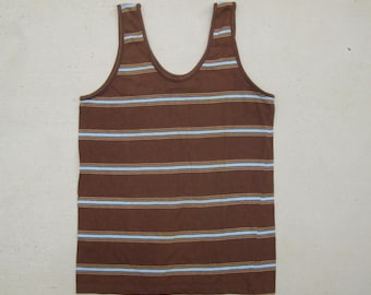 Vintage 1970s 70s Striped Tank Top Shirt - Expressions by Camous - Etsy