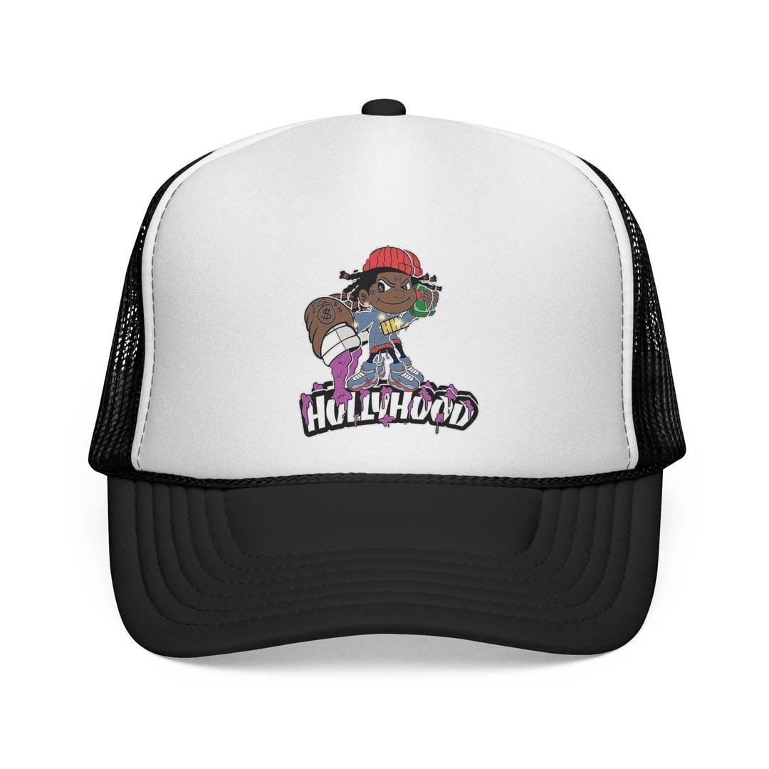 Hollyhood Drip Hat: Embroidered Cartoon Logo Trucker Hat - Etsy