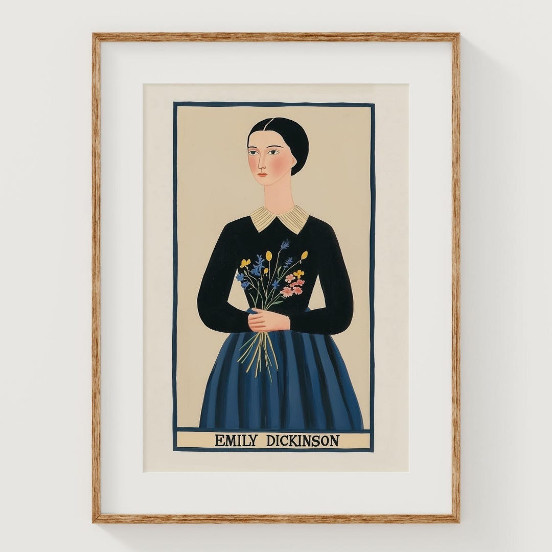 Emily Dickinson Art Printable | Digital Portrait Wall Art | Literary ...