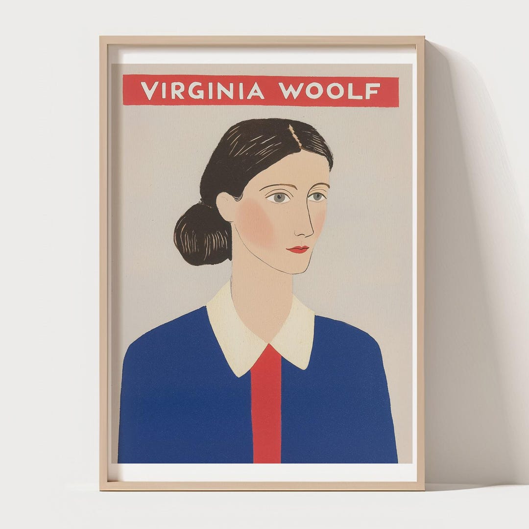 Virginia Woolf Printable Art - Modern Bloomsbury Portrait - Literary ...