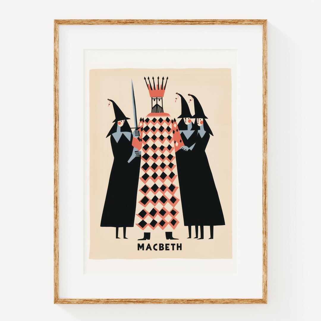 Macbeth Poster Print, Bauhaus-inspired Digital Art, Illustrated Macbeth ...