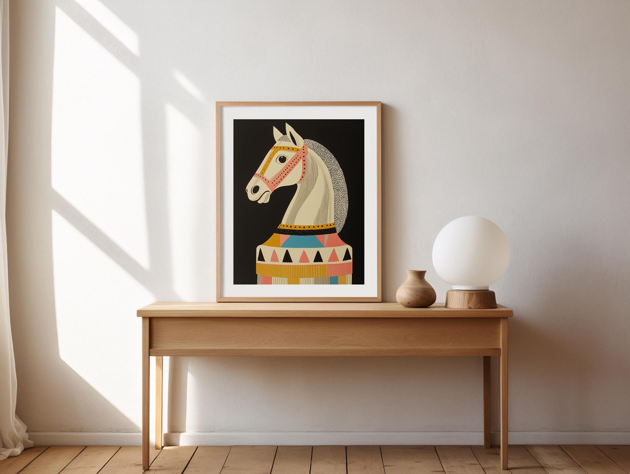 Knight Chess Piece Printable Art – Midcentury Modern Digital ...