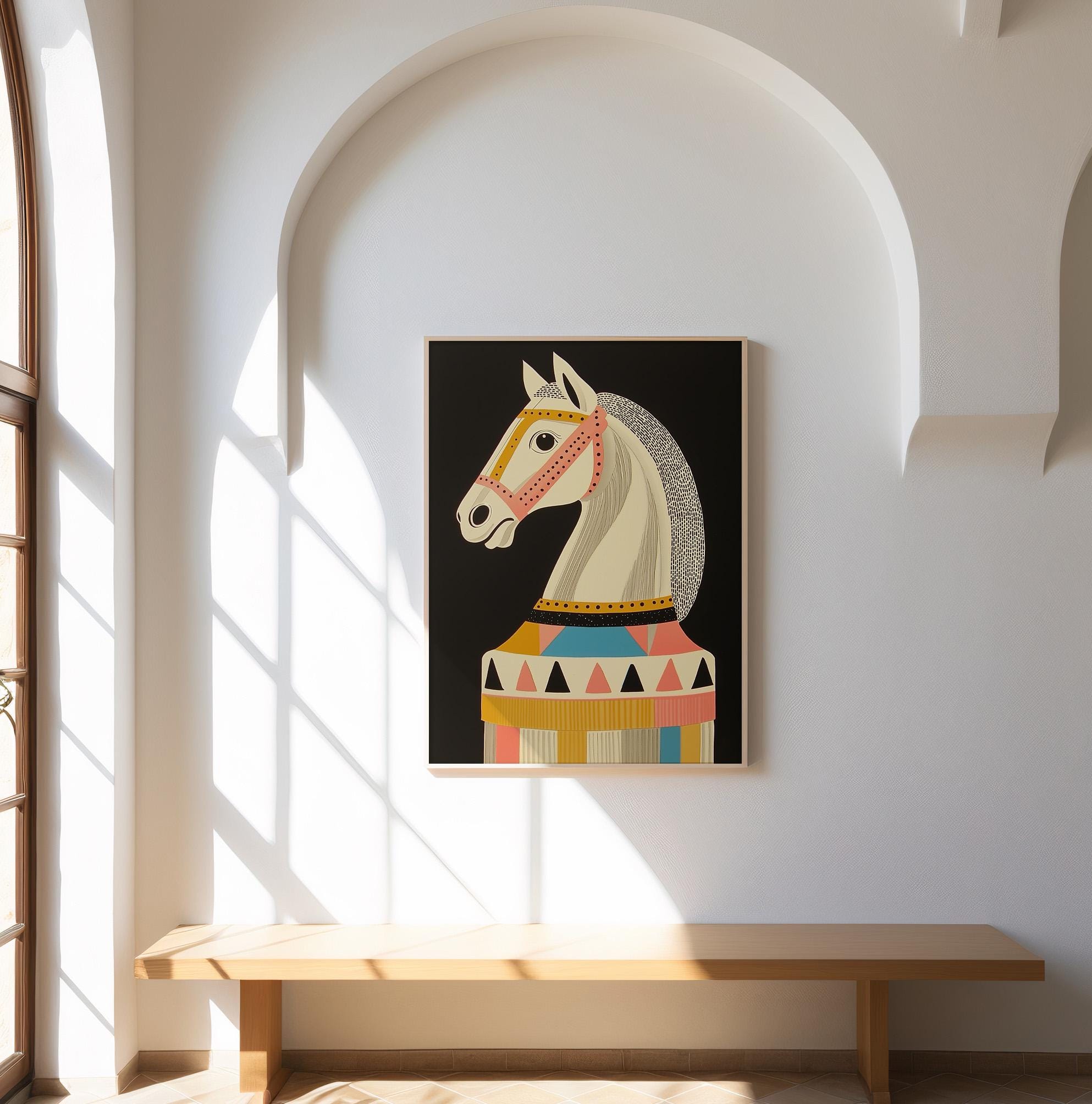 Knight Chess Piece Printable Art – Midcentury Modern Digital ...
