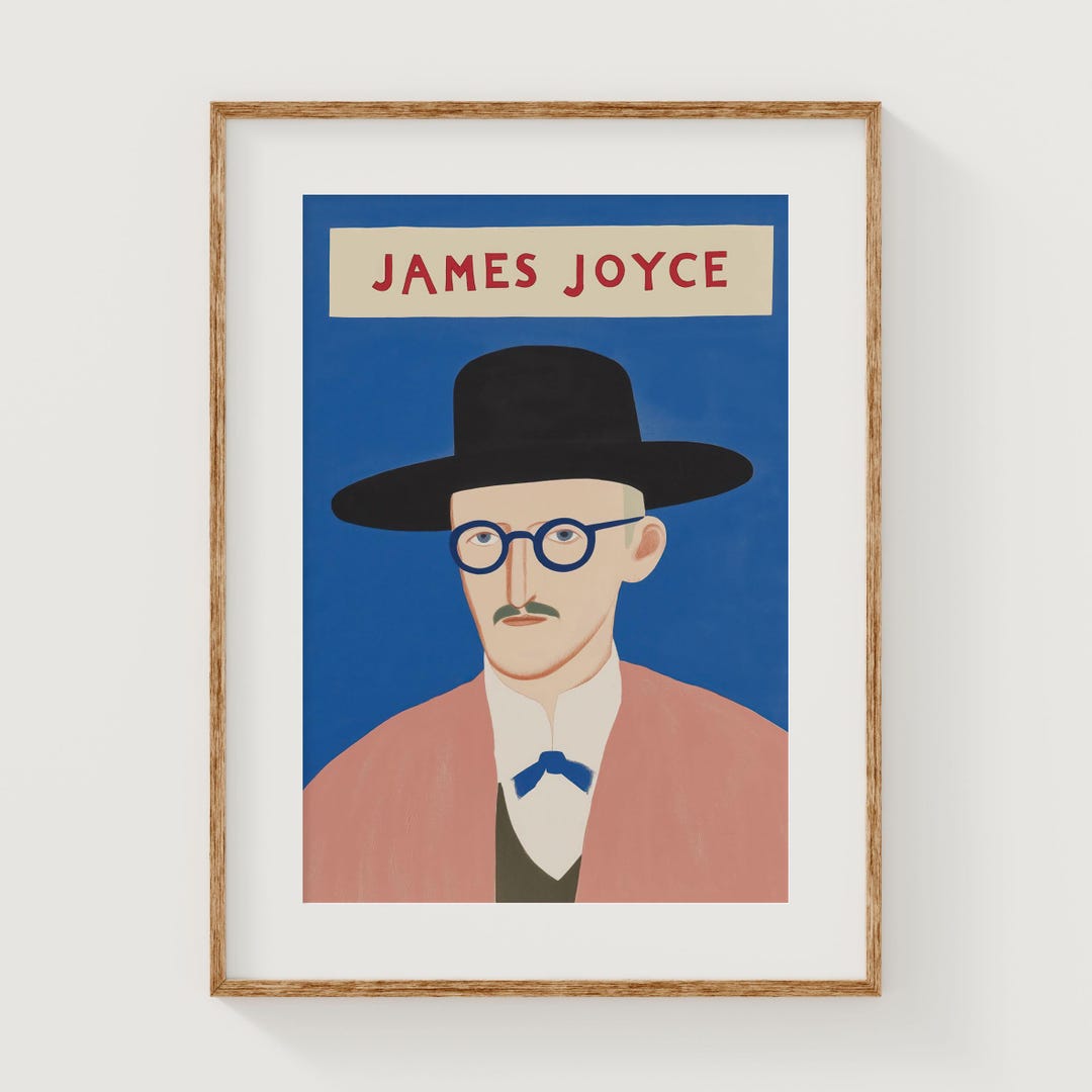James Joyce Portrait Printable | Modern Bloomsbury Style Digital Art ...