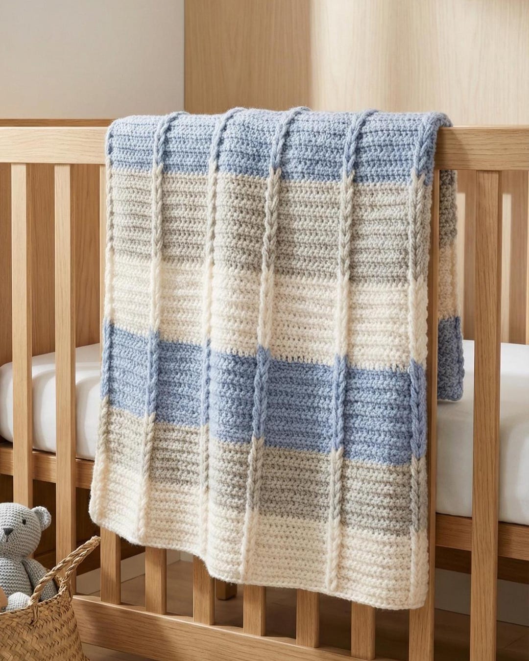 Cable Blanket Pattern Beginner Friendly Crochet Tutorial Baby Afghan ...
