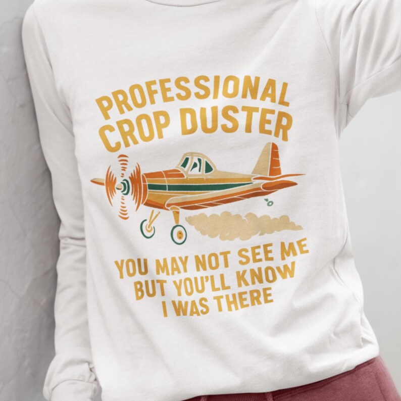 Professional Crop Duster PNG Funny Fart Joke Design, Retro Plane ...