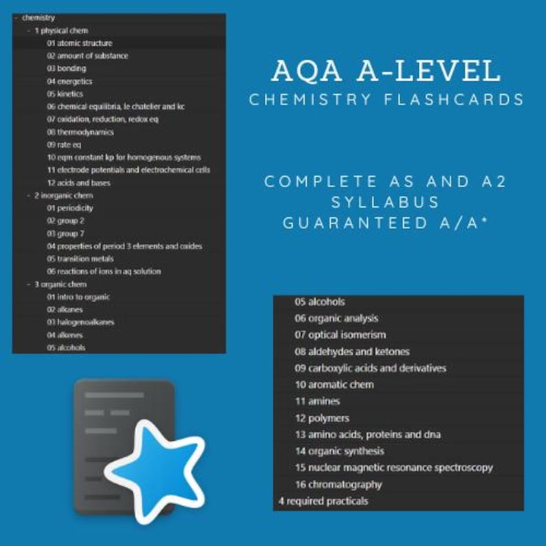 AQA A-level Chemistry Anki Flashcards - Etsy