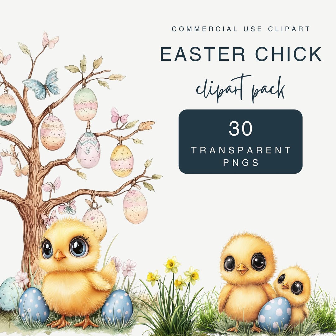 Watercolor Easter Chick Clipart for Commercial Use, Transparent Pngs ...
