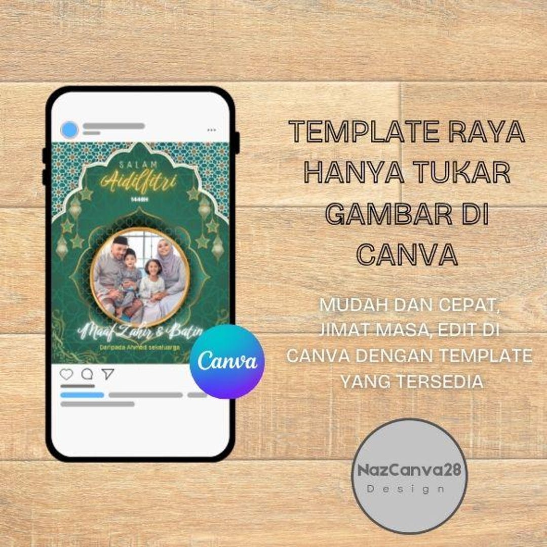Editable Canva Template Poster and Social Media for Hari Raya ...