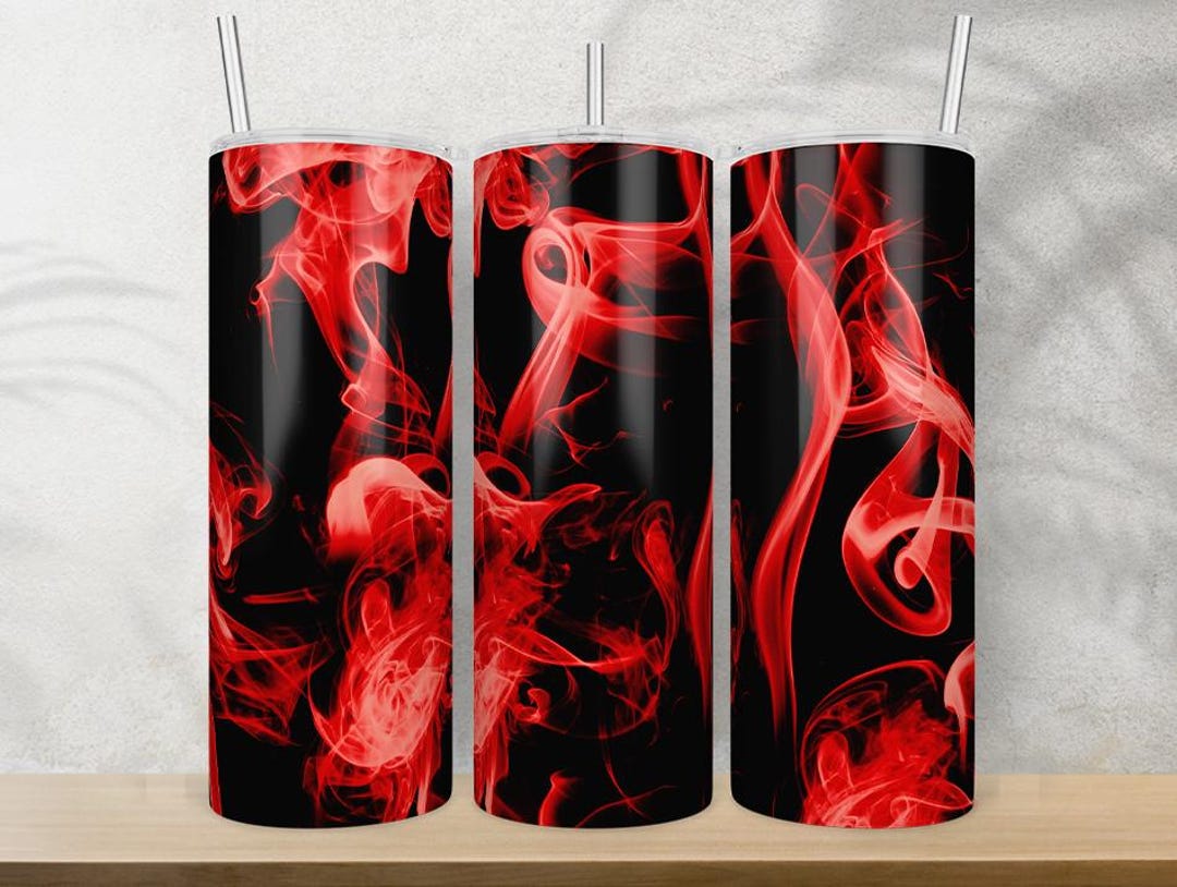 Red Smoke Tumbler Wrap, 20oz Skinny Tumbler Smokey Sublimation Design ...