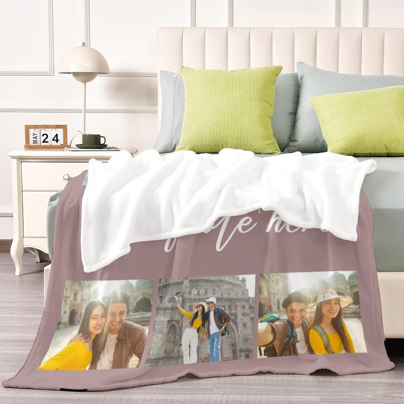 Custom Family Photo Quilt Blanket, Personalized Memory Quilt, Picture ...